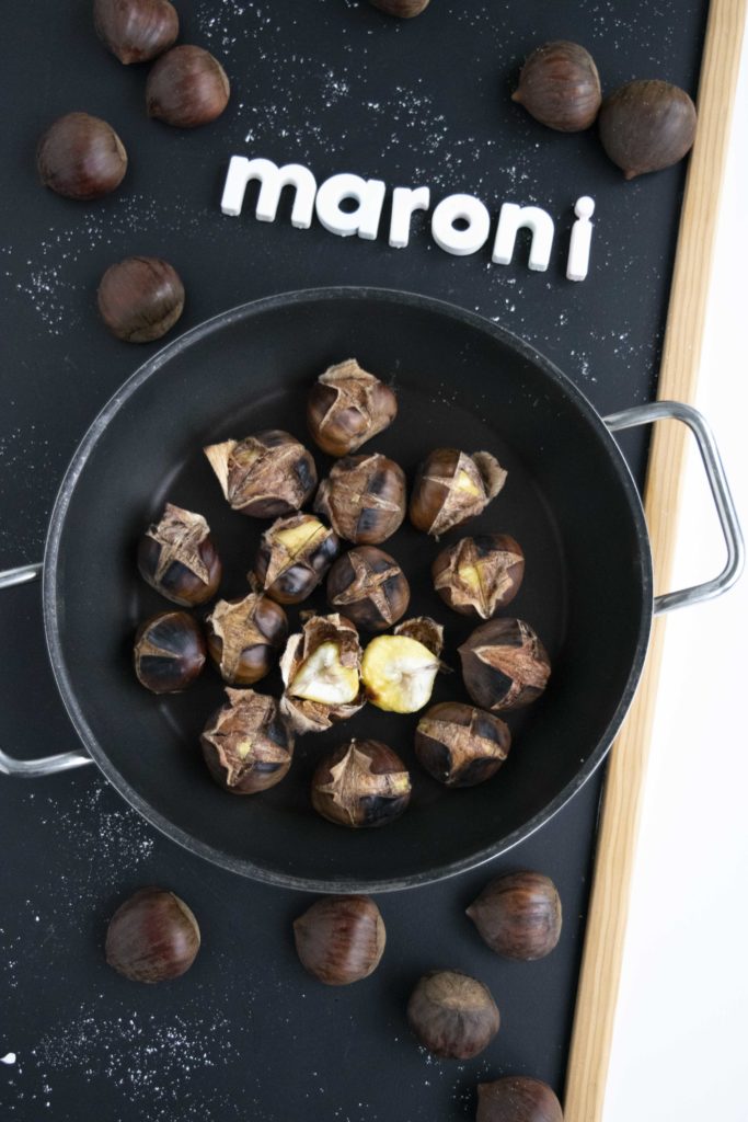 Gesunder Snack - Maroni aus der Bratpfanne - Frau Janik